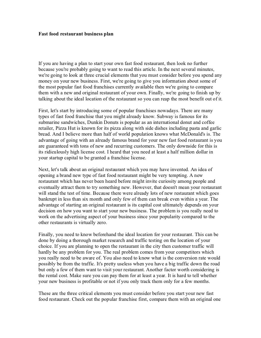 Fast Food Restaurant Business Plan fast-food-restaurant-business-plan