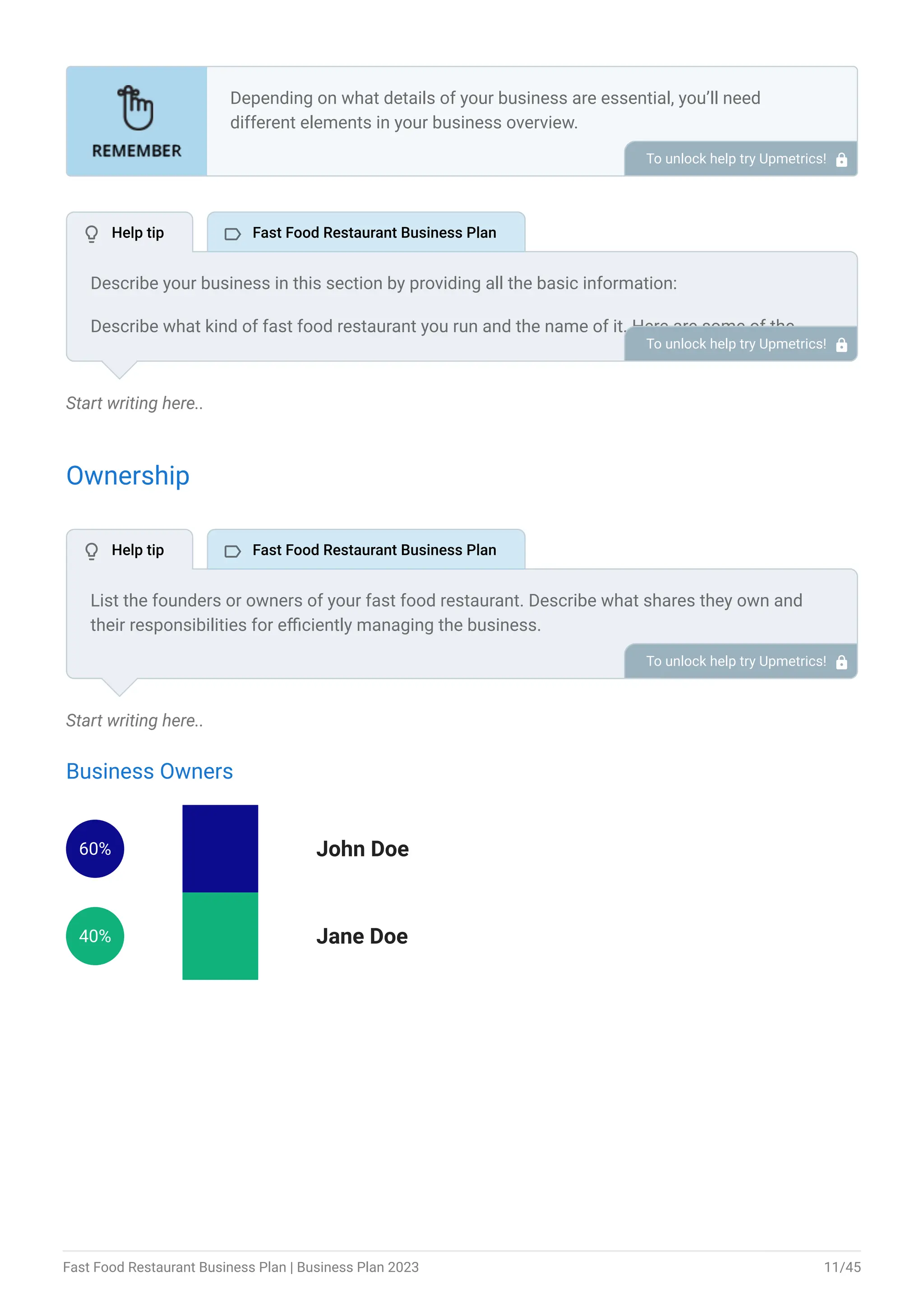 fast food restaurant business plan example | PDF