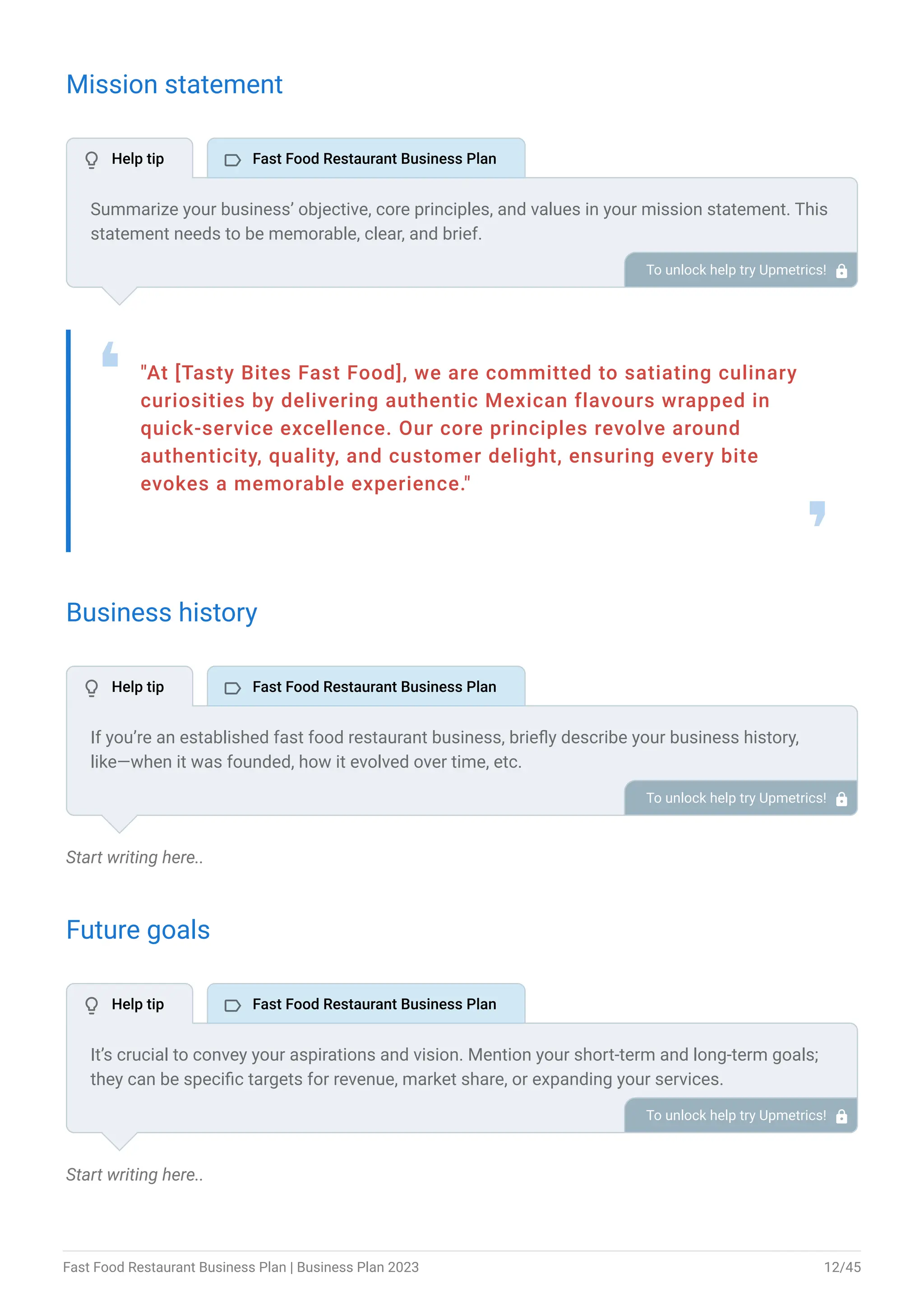 fast food restaurant business plan example | PDF