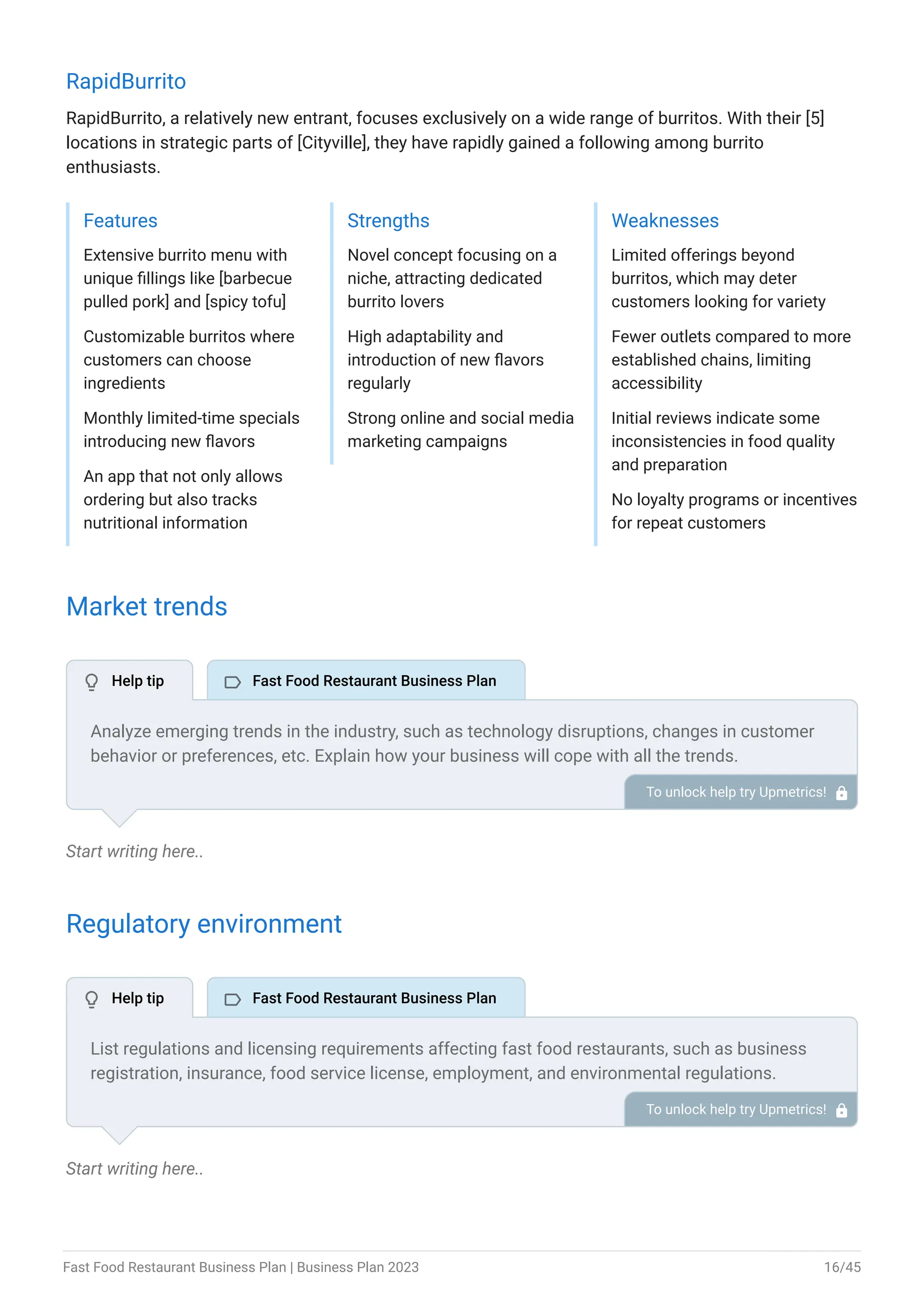 fast food restaurant business plan example | PDF