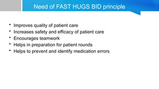 FAST HUG in ICU care of unconscious patients | PPTX