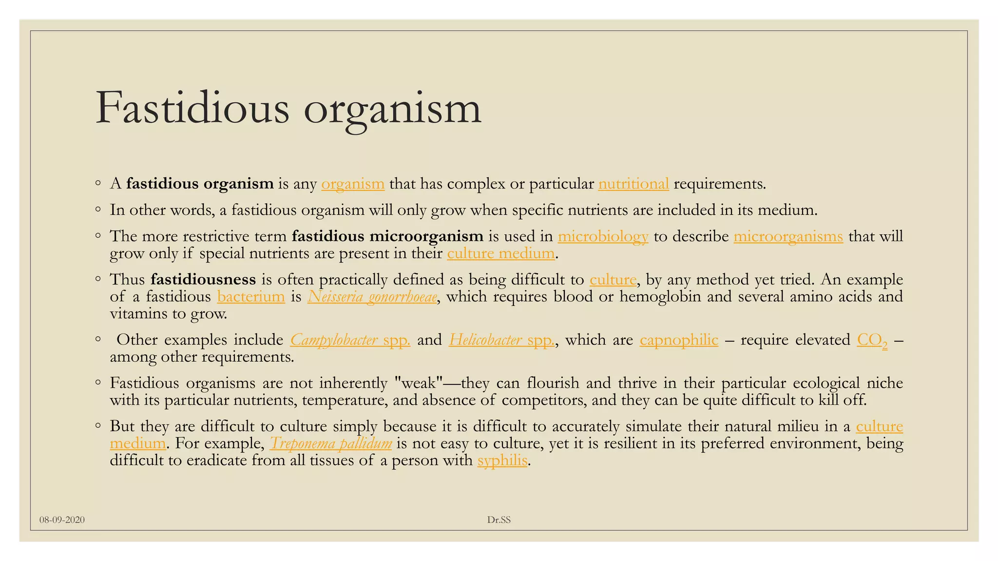 Fastidious microorganisms and safety precautions in microbiology lab | PPTX