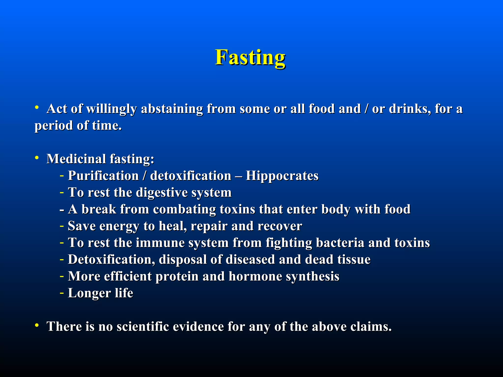Fasting and health issues | PPT
