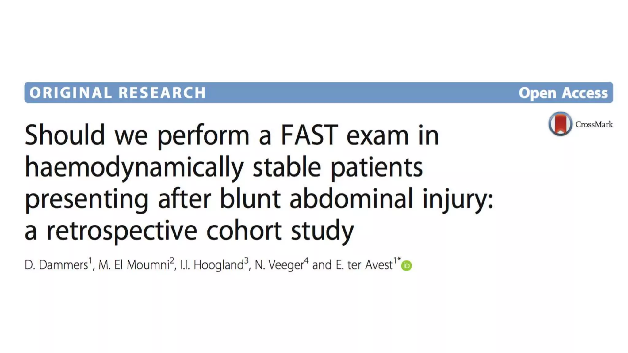 FAST scan in STABLE BLUNT TRAUMA patients | PPTX
