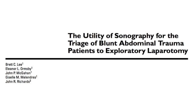 FAST scan in STABLE BLUNT TRAUMA patients | PPTX