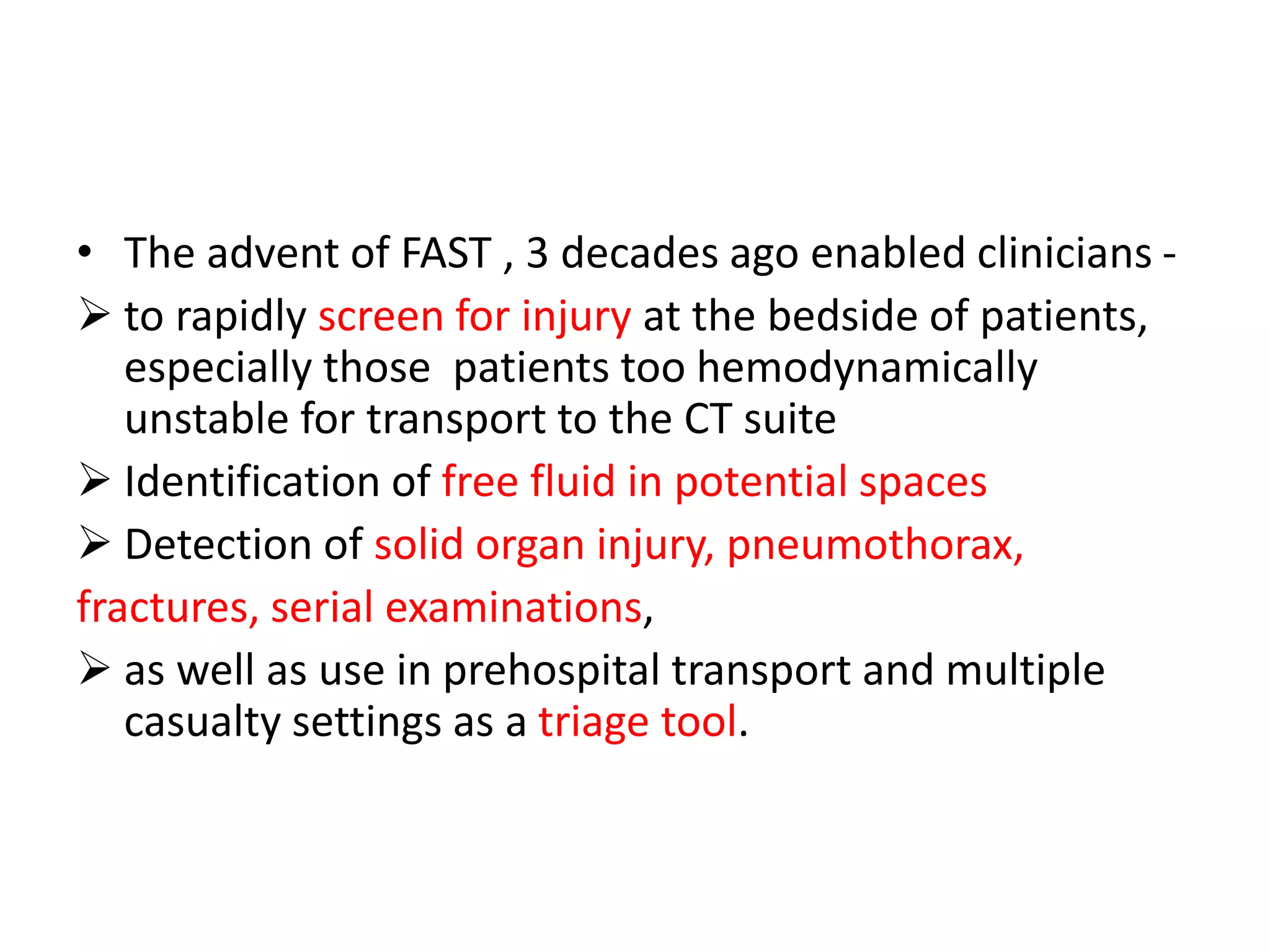Focused Assessment with Sonography in Trauma (FAST) in 2017 | PPTX