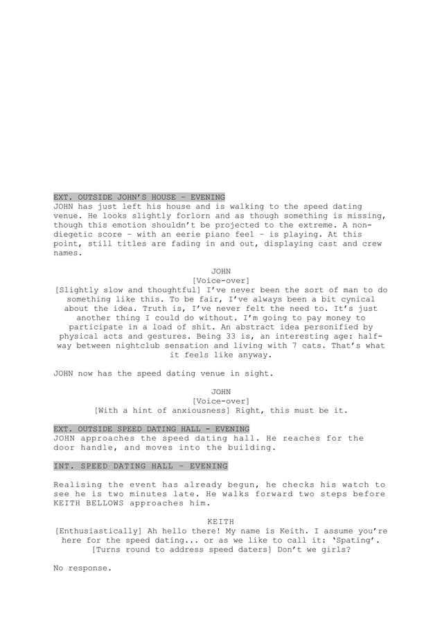 FAST LOVE (Assenav Productions 2013/14) Short Film Script | PDF