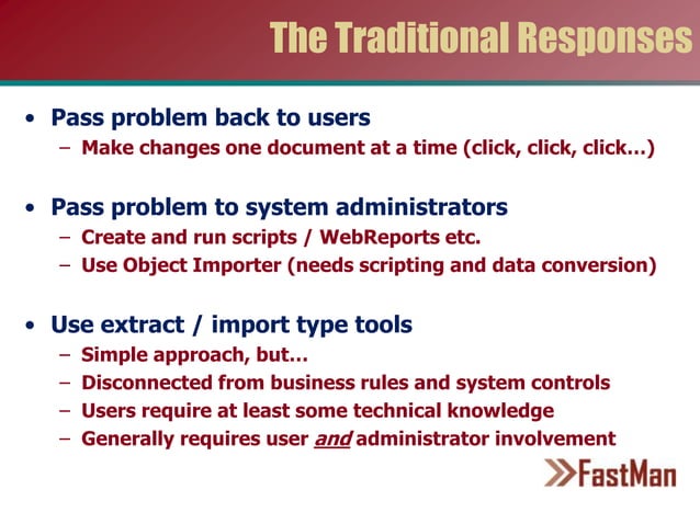 Fastman Bulk Data Manager (Business View) | PPT