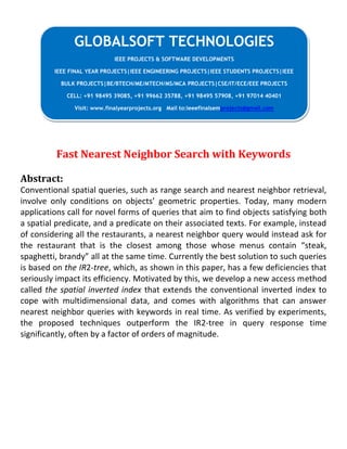 Fast nearest neighbor search with keywords | PDF
