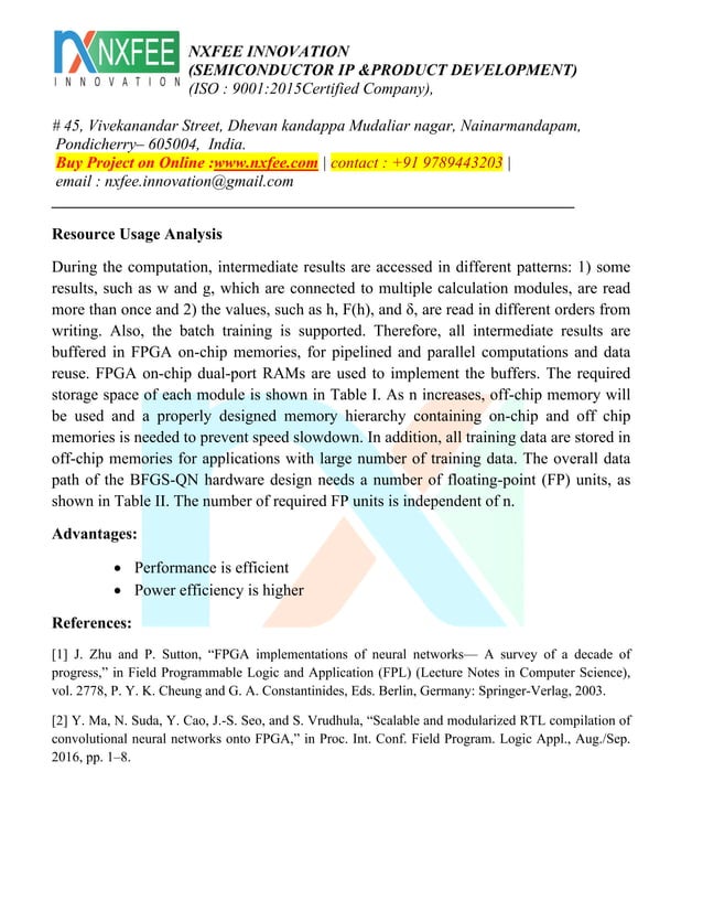 Fast Neural Network Training On Fpga Using Quasi Newton Optimization Method Pdf Computer