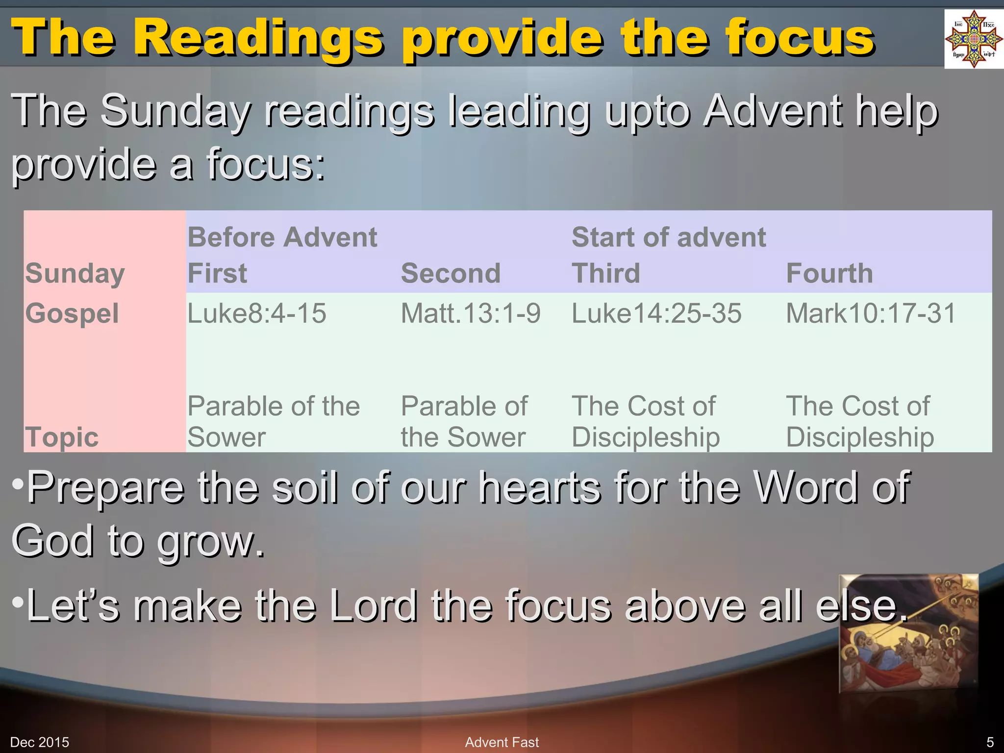 Fast of advent | PPT