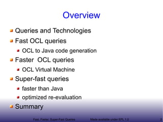 Fast, Faster and Super-Fast Queries | ODP | Databases | Computer Software and Applications