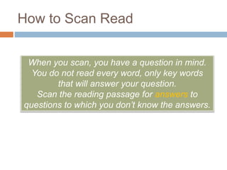 Fast reading techniques for toeic part7 | PPTX
