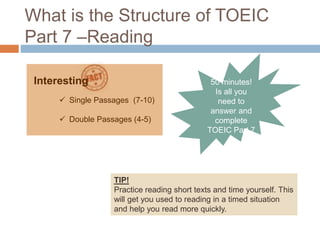 Fast reading techniques for toeic part7 | PPTX