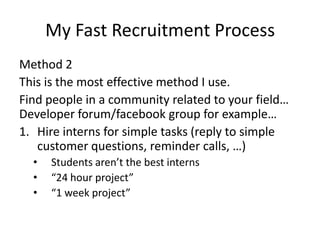 Fast Recruitment Process Aleksander Vitkin | PPT