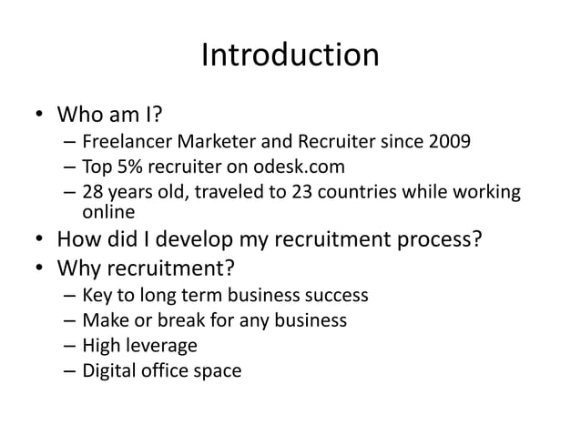 Fast Recruitment Process Aleksander Vitkin | PPT