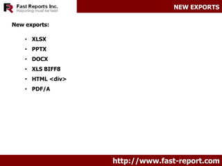 Fast report exports | PPTX