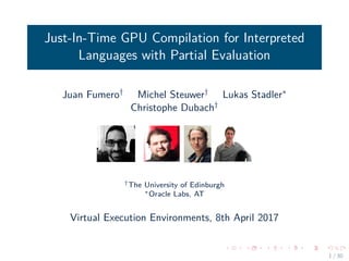 Just-In-Time GPU Compilation for Interpreted Languages with Partial ...