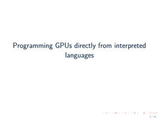 Just-In-Time GPU Compilation for Interpreted Languages with Partial Evaluation | PDF