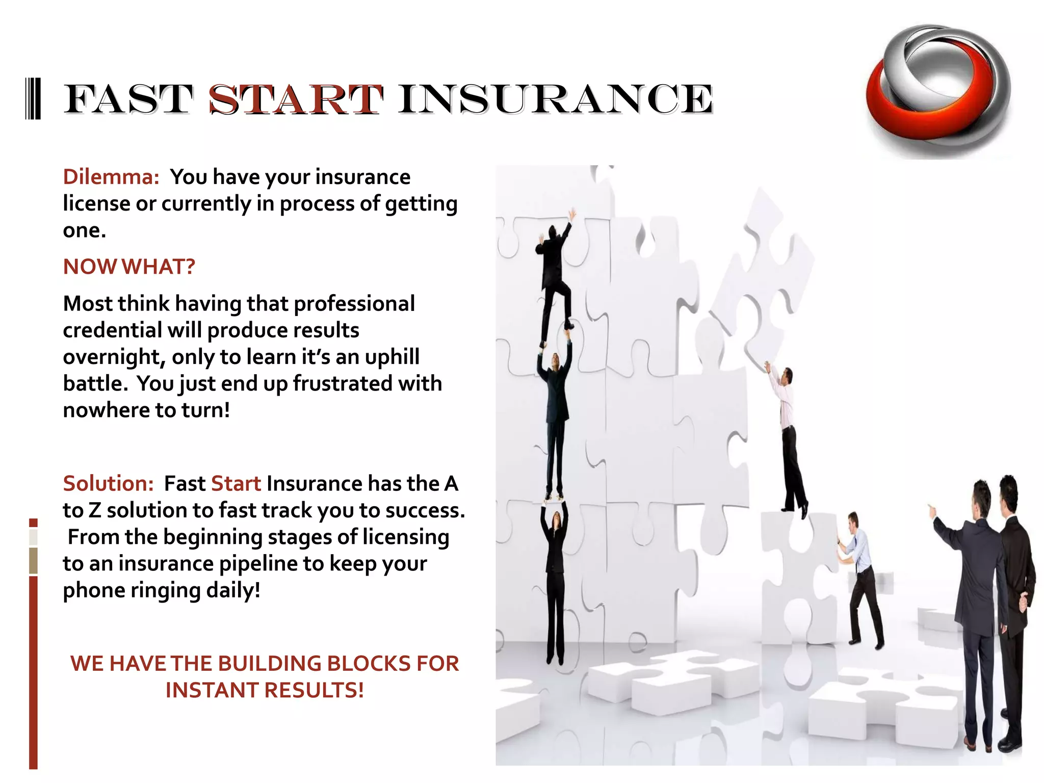Fast Start Insurance Complete Presentation | PPT