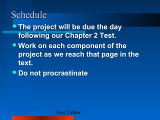 Fast talker (algebra i) | PPT