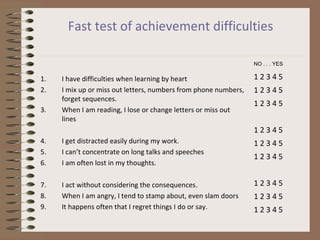 Fast test dyslexia/adhd | PPT