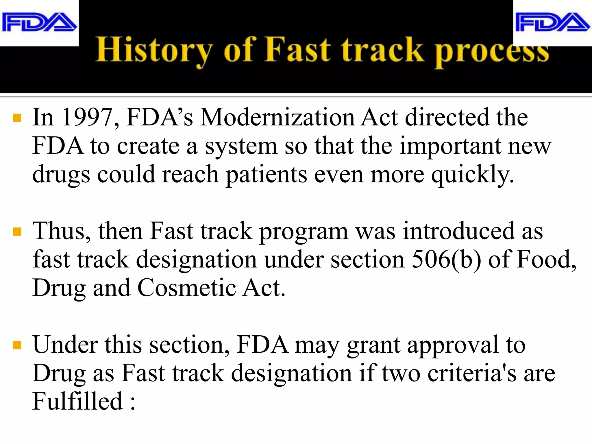 USFDA-Fast Track Designation | PPTX