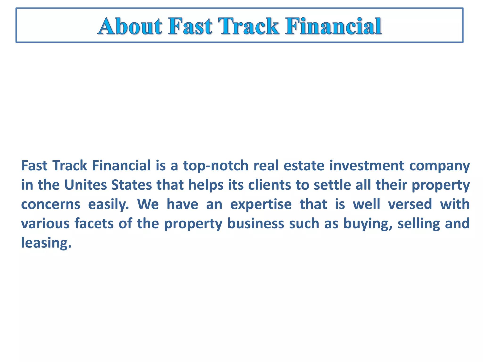 Fasttrack financial ppt | PPT