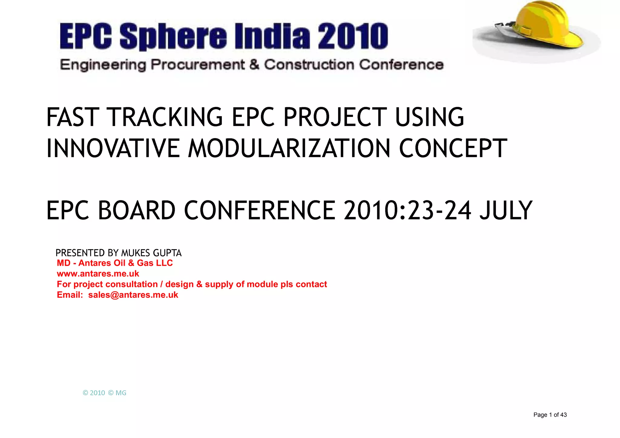 Fast tracking epc project using modularization mg | PPT
