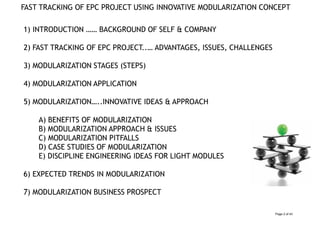 Fast tracking epc project using modularization mg | PDF | Power and ...