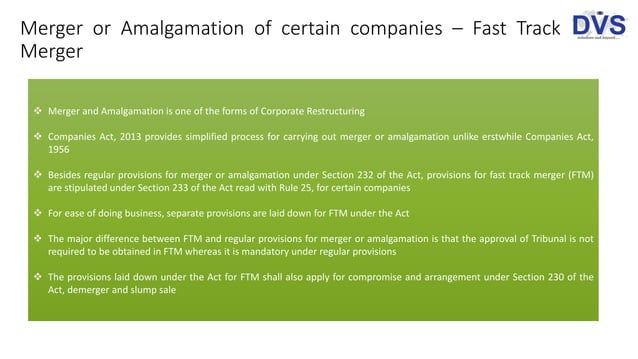 Fast track merger and cross border merger under companies act, 2013 | PPTX