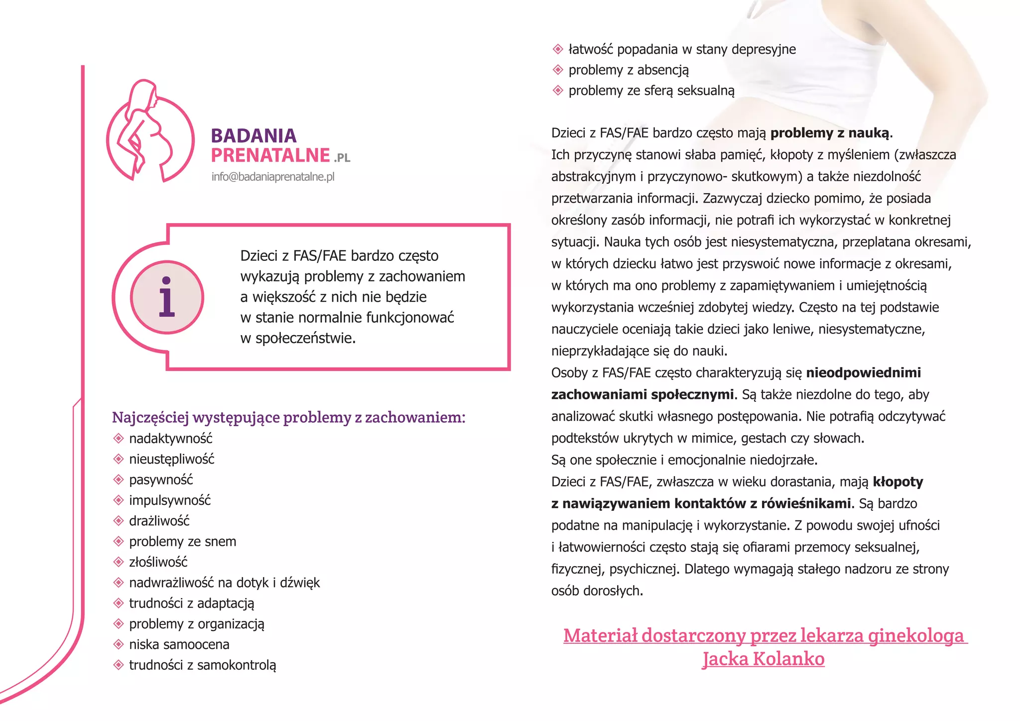 FAS - Zespół Alkoholowy Płodu (Fetal Alcohol Syndrome) | PDF