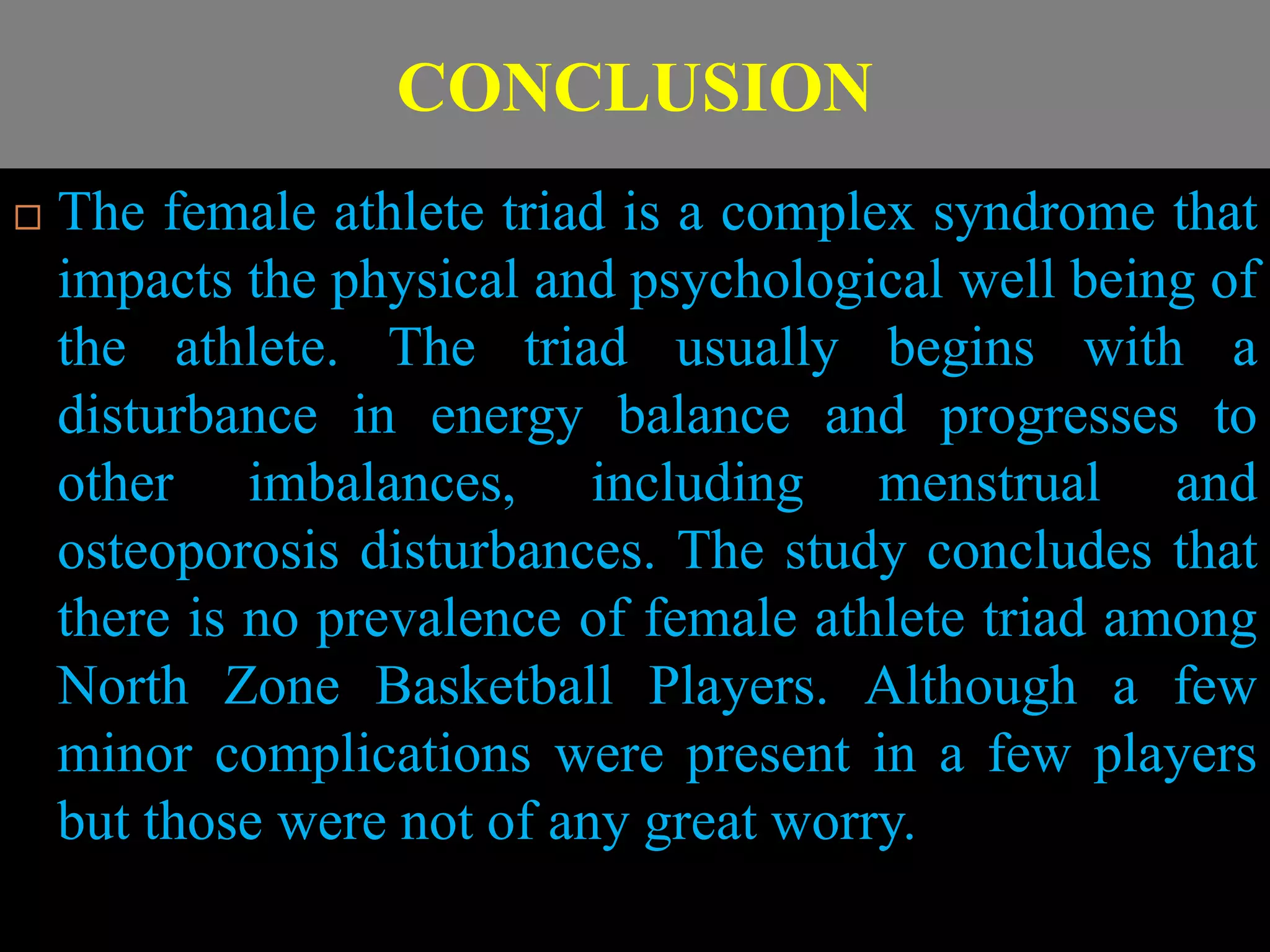 Female athlete triad | PPTX