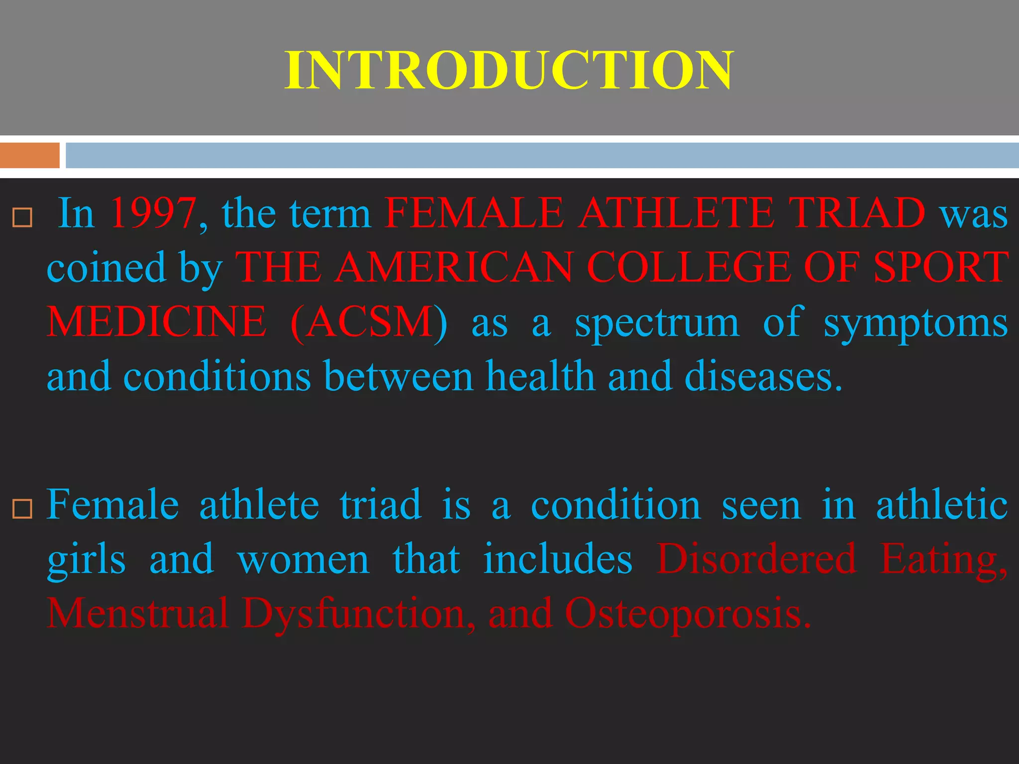 Female athlete triad | PPTX