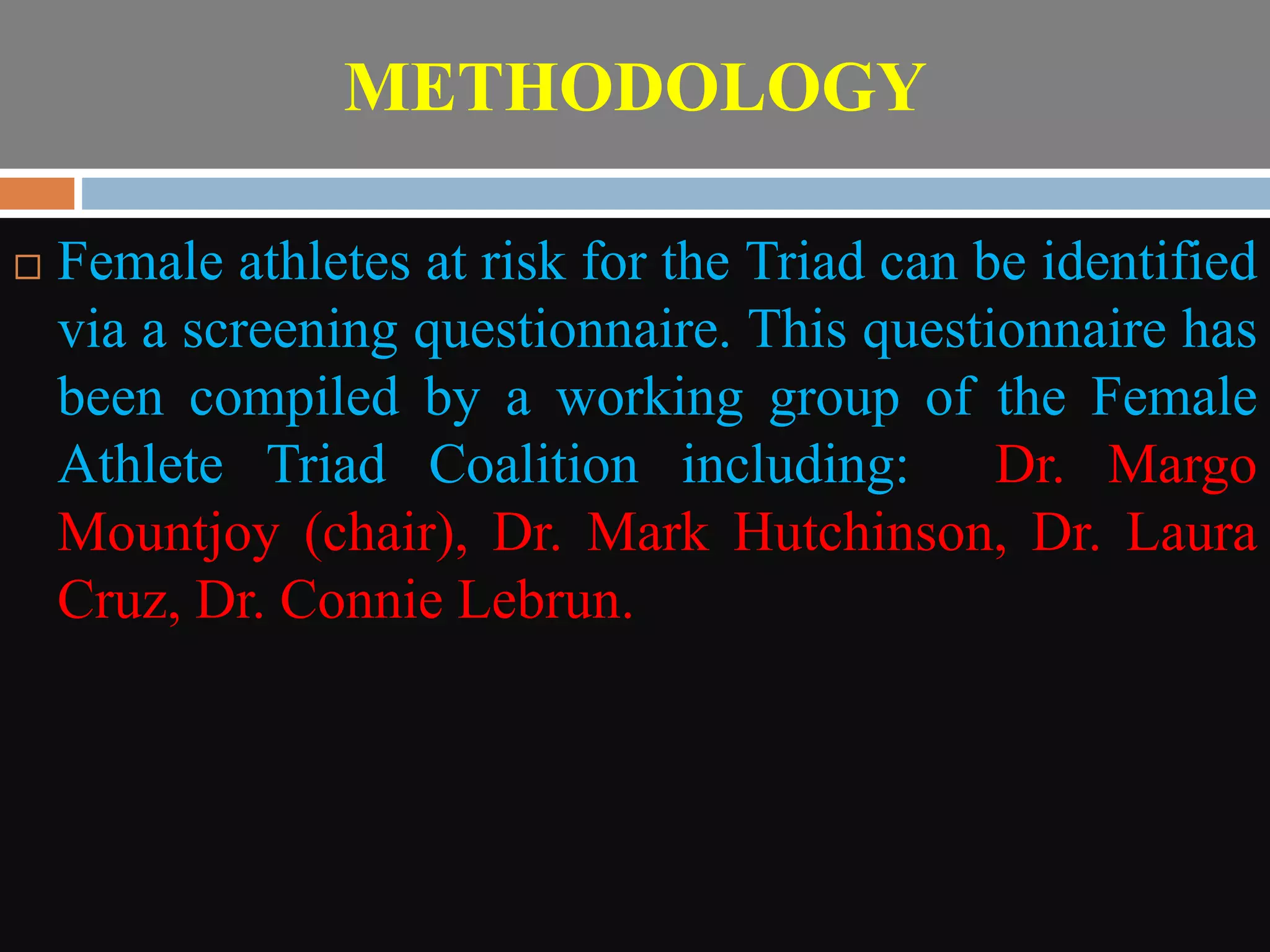 Female athlete triad | PPTX