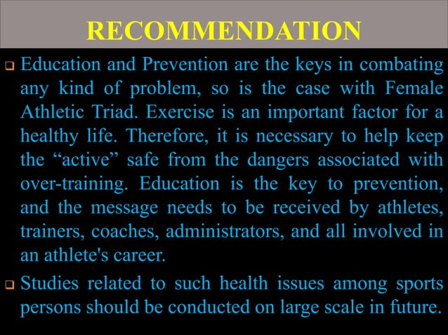 Female athlete triad | PPTX