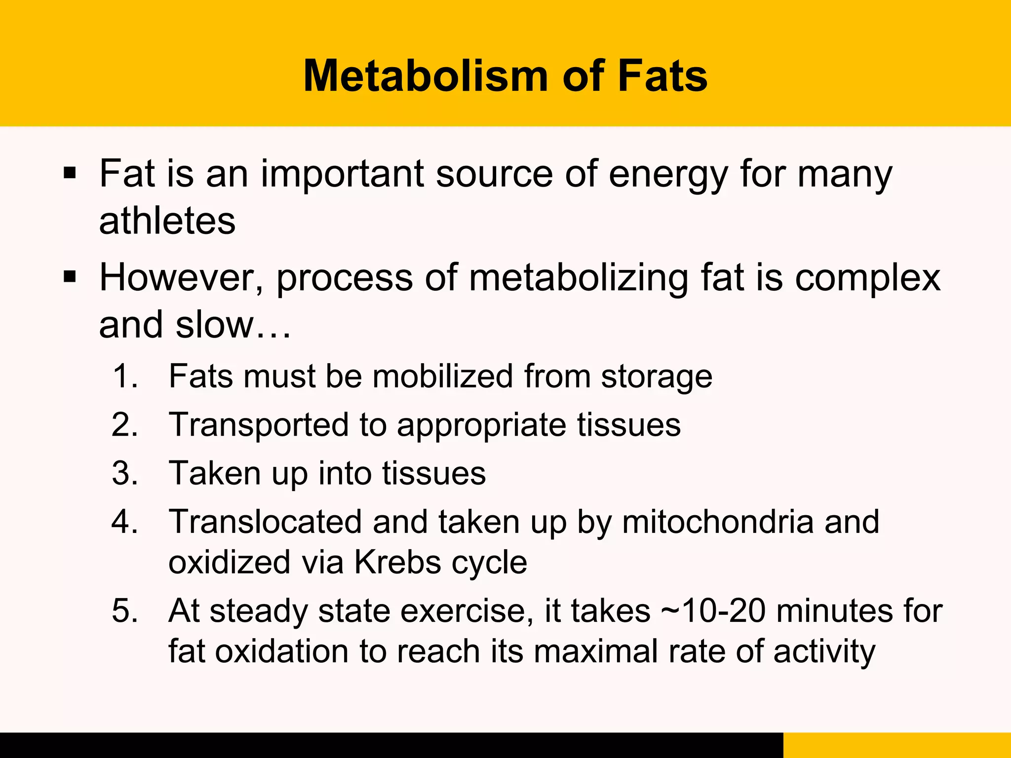 Fats in Sports | PPTX