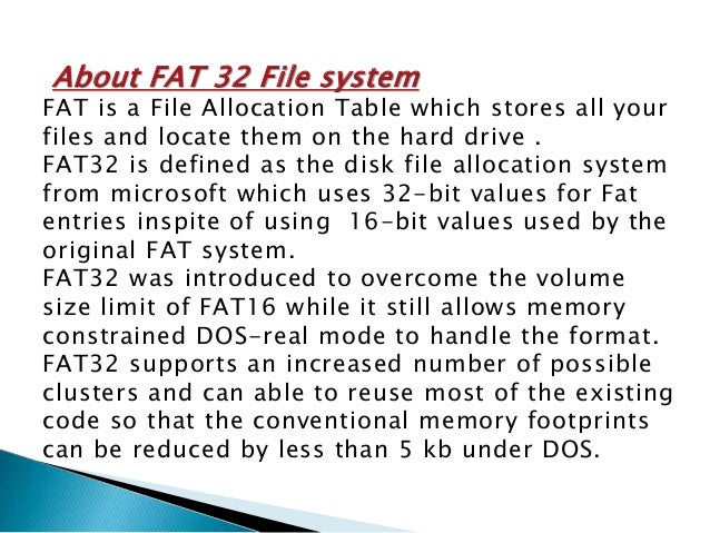 Fat 32 file system