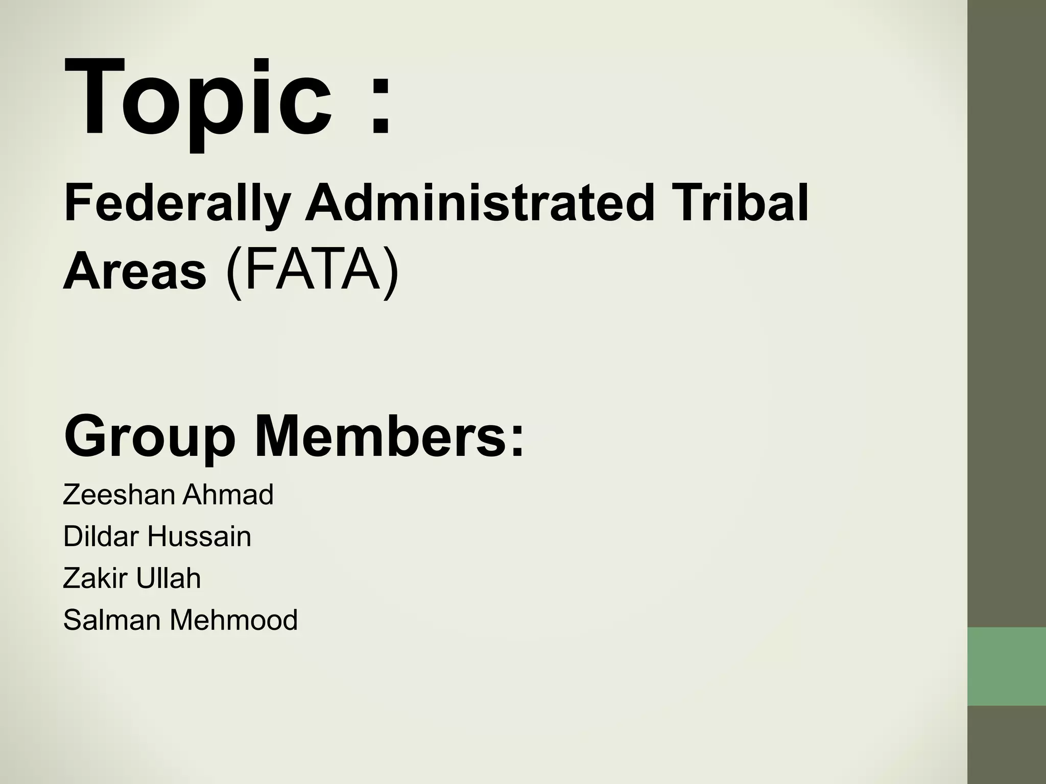 FATA and Pakistan | PPTX