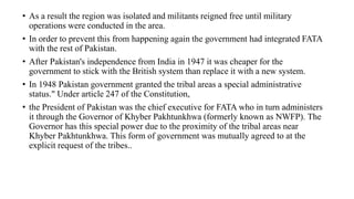 Presentation on War on Terror in FATA, Pakistan | PPT