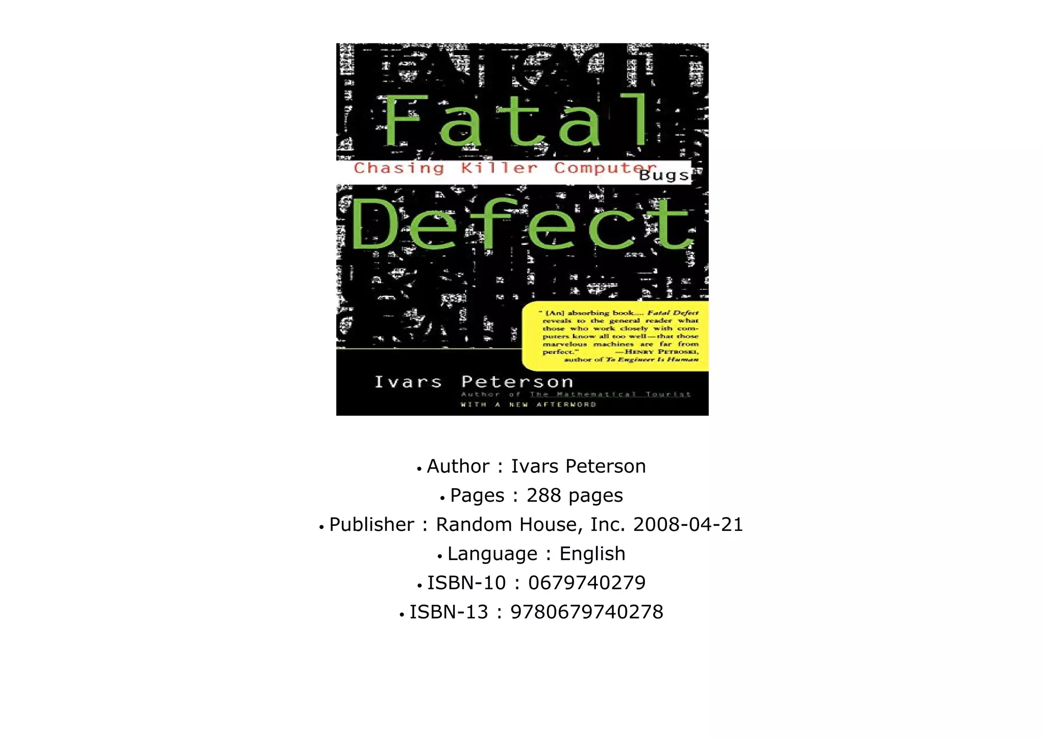 FATAL DEFECT | PDF