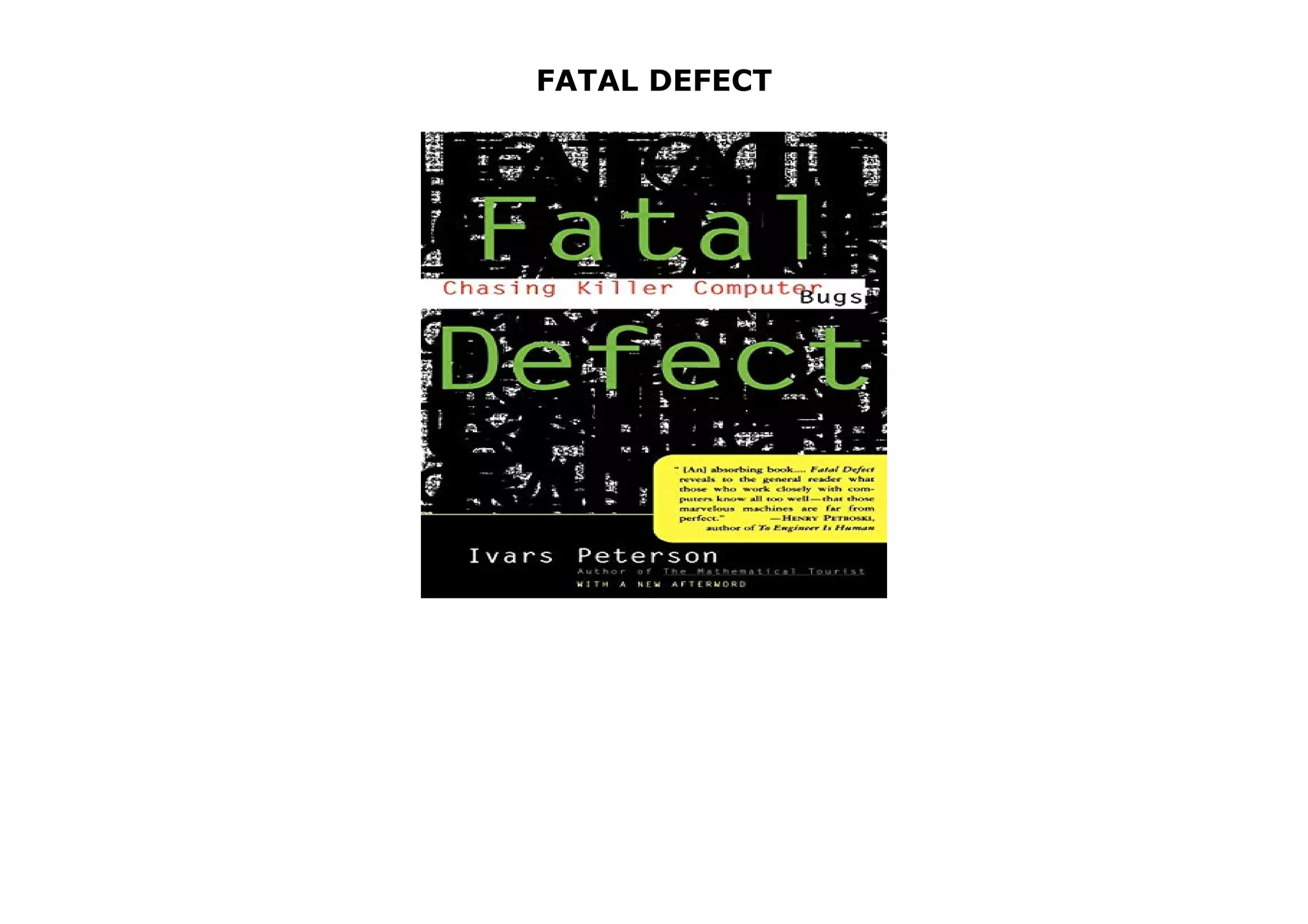 FATAL DEFECT | PDF
