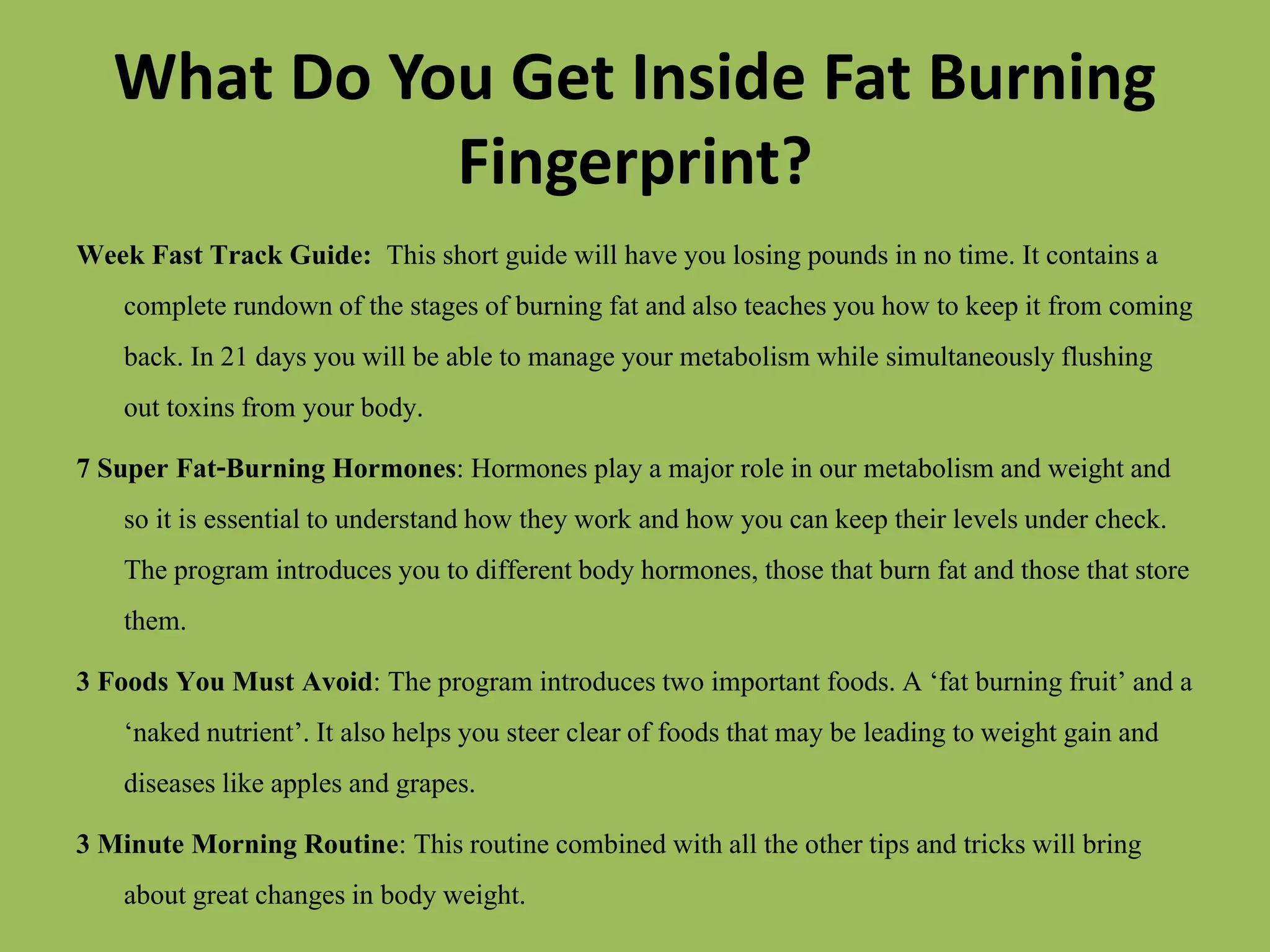Fat Burning Fingerprint | PPTX