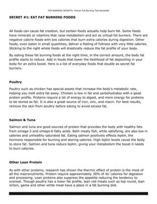Fat burning secrets | PDF
