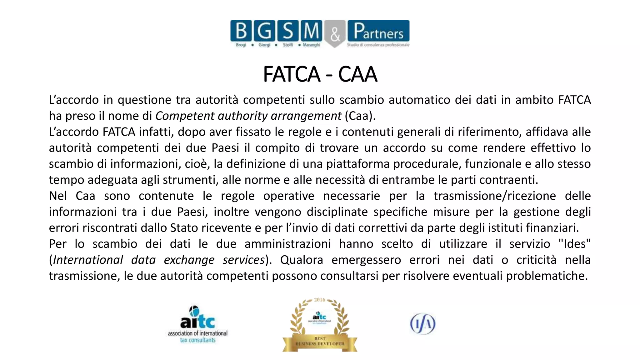 FATCA. Powered by BGSM & Partners | PPT