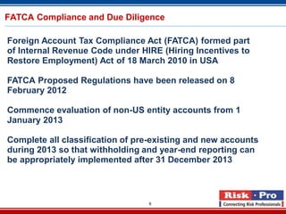 Fatca compliance brochure riskpro 2013 | PDF | Business Accounting ...