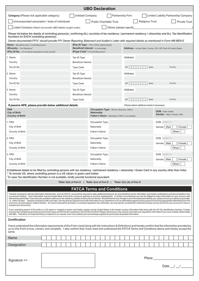 Fatca crs declaration_form_entities karvy | PDF