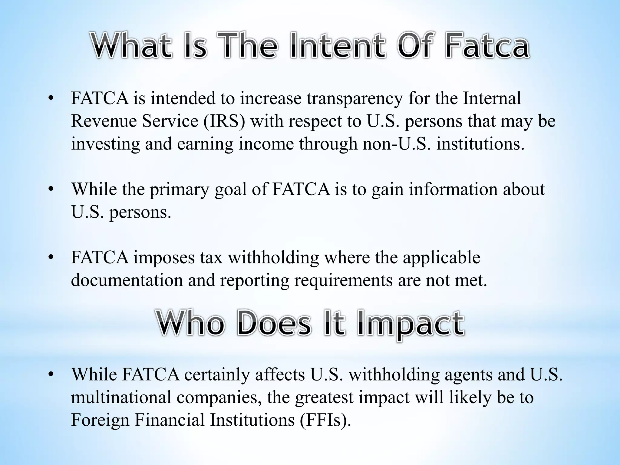 FATCA OVERVIEW | PPTX