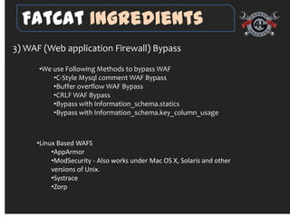 Fatcat Automatic Web SQL Injector by Sandeep Kamble | PPT