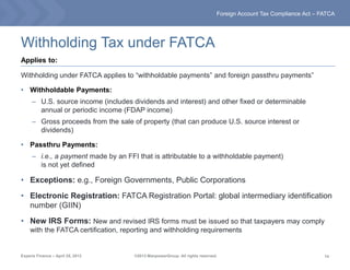 FATCA Imperative: A Practical Approach to Compliance | PPT
